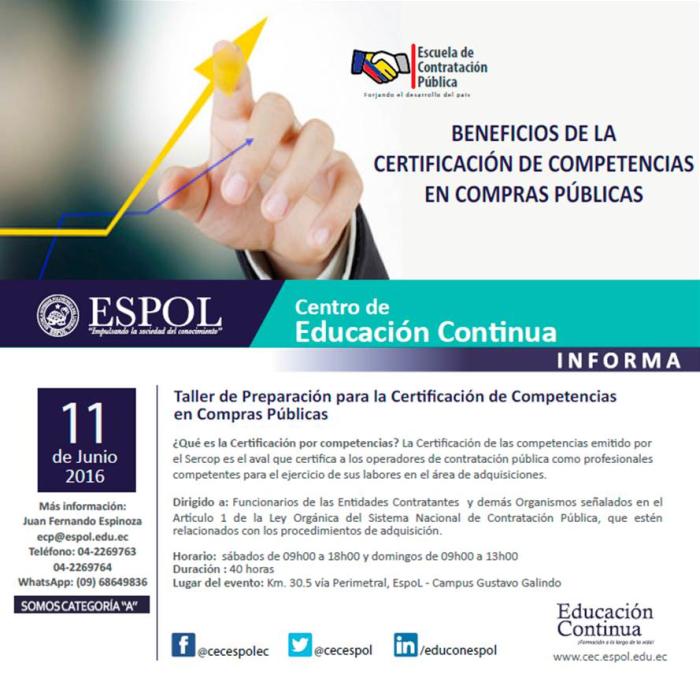Taller de Preparación para la Certificación de Competencias en Compras Públicas | Escuela ...